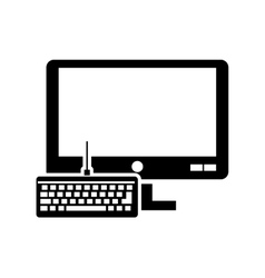 Modern monitor with keyboard and computer mouse Vector Image