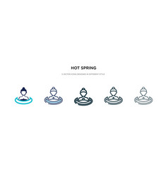 Hot spring objects icons set Royalty Free Vector Image