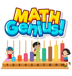 Font design for word math genius with two children