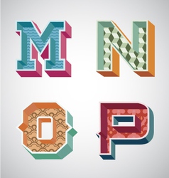 Alphabet letters on retro signs Royalty Free Vector Image