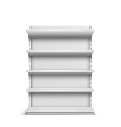 Realistic set empty wooden shelves Royalty Free Vector Image