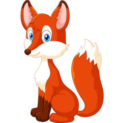 Cartoon fox look back Royalty Free Vector Image