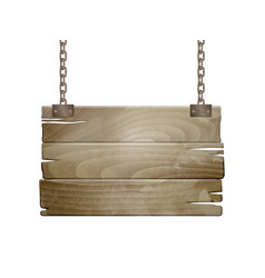 Wooden sign board with rope hanging on a nail Vector Image