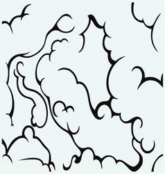 Dust storm covering village houses 2d cartoon Vector Image