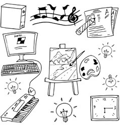 Hand draw education school doodles Royalty Free Vector Image