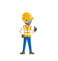 Worker with his personal protective equipment set Vector Image