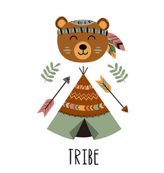 Poster with tribal rainbows Royalty Free Vector Image