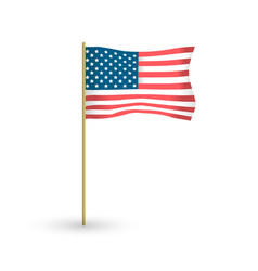 American flag on metal pole Royalty Free Vector Image