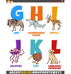 Alphabet with animals a to i Royalty Free Vector Image