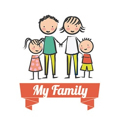 Father with son drawing isolated icon design Vector Image