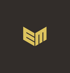 Em logo monogram with up to down style negative Vector Image