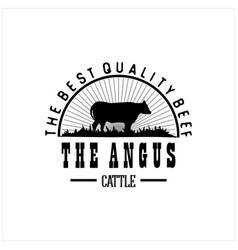 Vintage angus cattle logo Royalty Free Vector Image