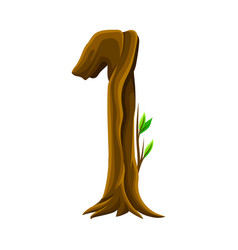 A tree with number one figure Royalty Free Vector Image