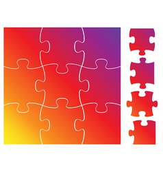 Jigsaw puzzle color of the rainbow Royalty Free Vector Image