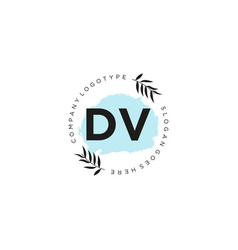 Dv initial handwriting logo with circle template Vector Image