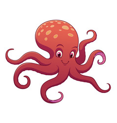 Little octopus cartoon animal Royalty Free Vector Image
