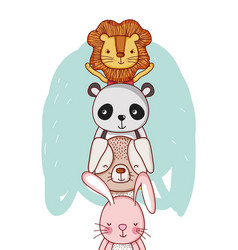 Cute panda animal face cartoon isolated design Vector Image
