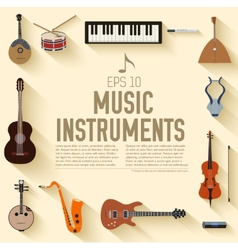 Isolated set musical instruments Royalty Free Vector Image