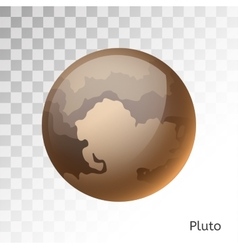 Cartoon cute pluto planet isolated on white Vector Image