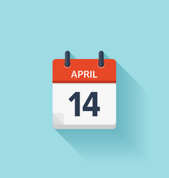 April 17 flat daily calendar icon date Royalty Free Vector