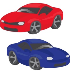 Yellow funny cartoon car Royalty Free Vector Image