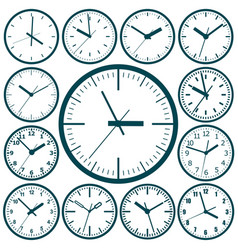 Learning time clock set Royalty Free Vector Image
