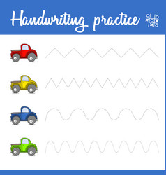 Handwriting practice sheet educational children Vector Image