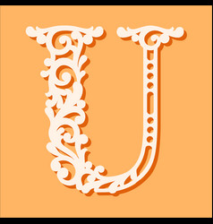 Laser cut template initial monogram letters Vector Image