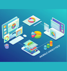 Isometric mobile development Royalty Free Vector Image