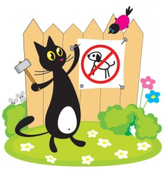 Cat and mouse sleeping kiss Royalty Free Vector Image