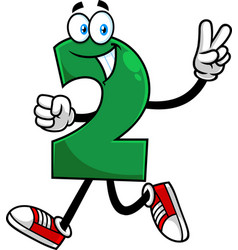 Funny orange number three 3 cartoon character Vector Image