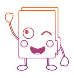 Angry file folder kawaii icon image Royalty Free Vector