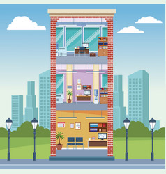 Executive office cartoon Royalty Free Vector Image