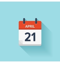 April 17 flat daily calendar icon date Royalty Free Vector