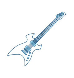 Blue electric guitar classic Royalty Free Vector Image