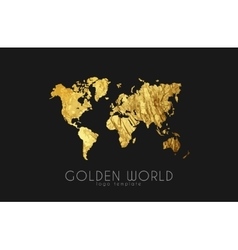 Golden world map Royalty Free Vector Image - VectorStock
