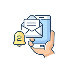 Push notifications rgb color icon Royalty Free Vector Image