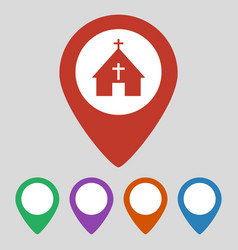 Flat map markers with numbers Royalty Free Vector Image