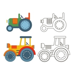 Tractor cartoon colored Royalty Free Vector Image