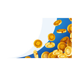 Falling coins money flying gold Royalty Free Vector Image