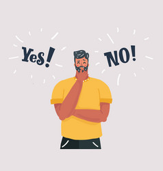 Businessman taking decision hesitation and doubt Vector Image