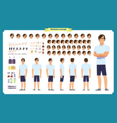 Cartoon male character kit man animation body Vector Image
