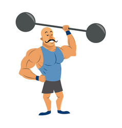 Beautiful cartoon muscular man with mustache Vector Image