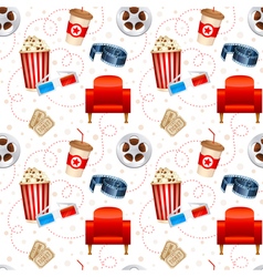 Seamless pattern of movie elements and cinema Vector Image