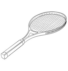 Tennis rackets hand drawn sketch Royalty Free Vector Image