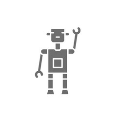 Robot bot chatbot artificial intelligence neon Vector Image