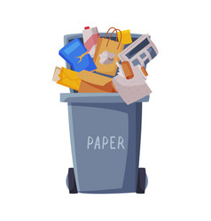 Waste sorting different types garbage paper Vector Image