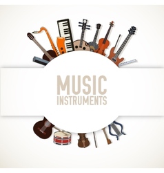 Border template with musicnotes and instruments Vector Image