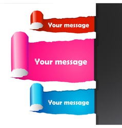 Set of blank tear cut papers collage shape Vector Image