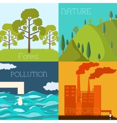 Flat design of ecology environment green clean Vector Image